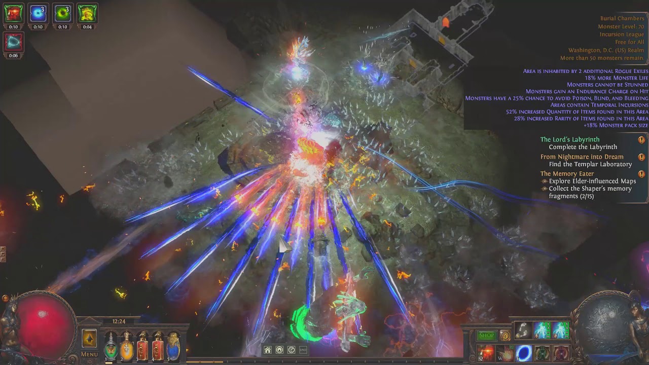 Path of Exile 3.3 Poet's Pen 8 aps 4 spell Deadeye (low tier maps ...