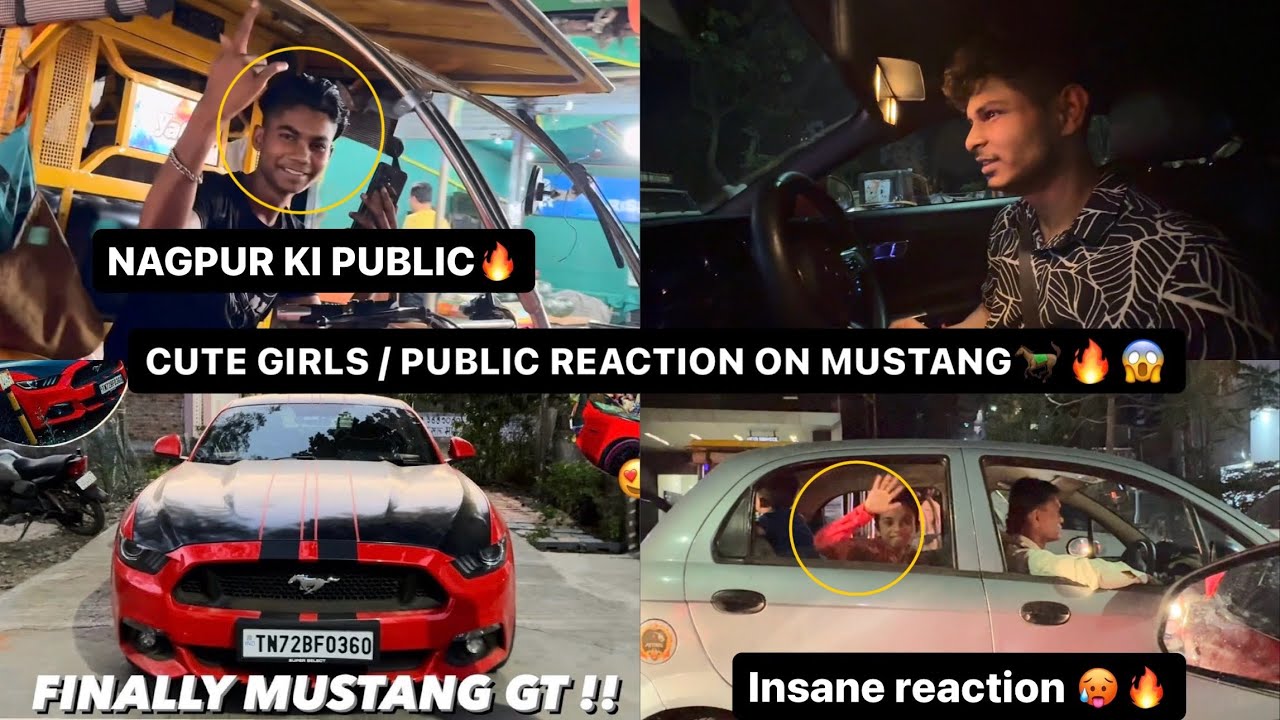 Cute Girls & Public Reaction On Mustang 🐎🔥|| Supercar Reaction In India ...