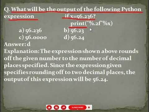 Python Coding MCQ With Explanation Part 3 In English - YouTube