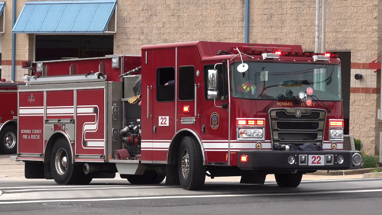 Howard County Fire Rescue Engine 22 Responding - YouTube