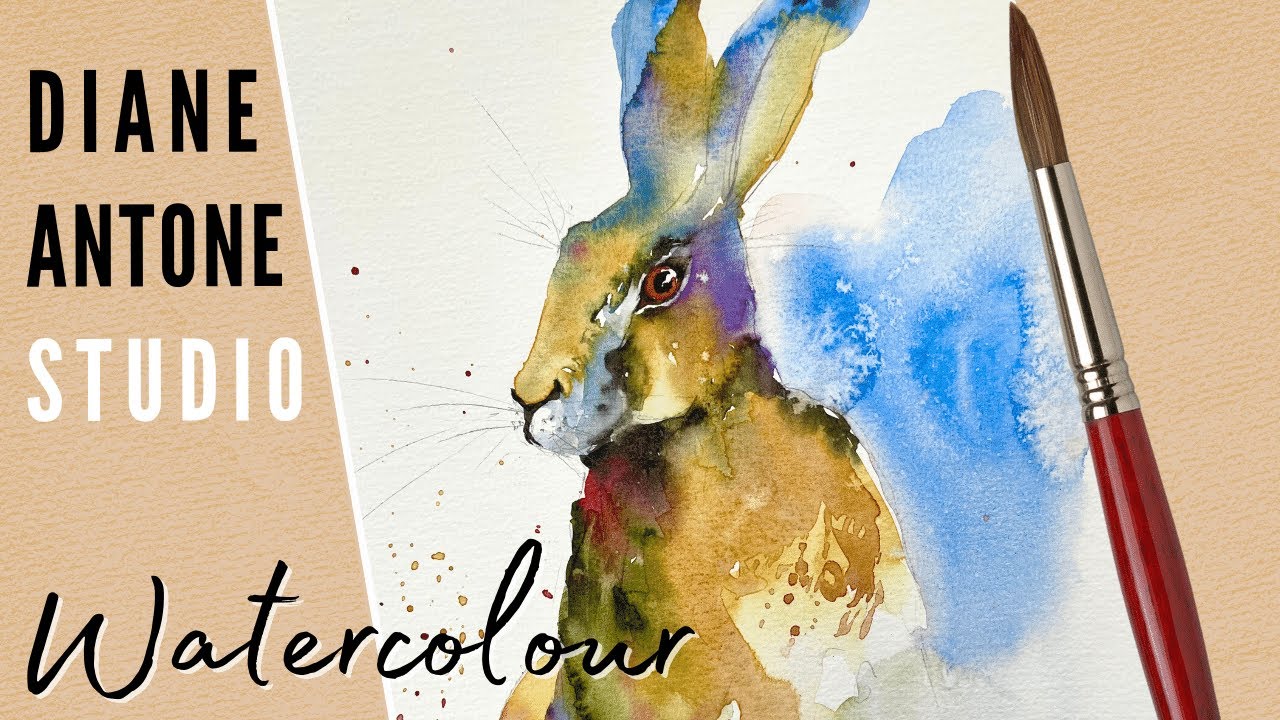 How to Paint a Loose Watercolor Hare - Step by Step Realtime Tutorial ...