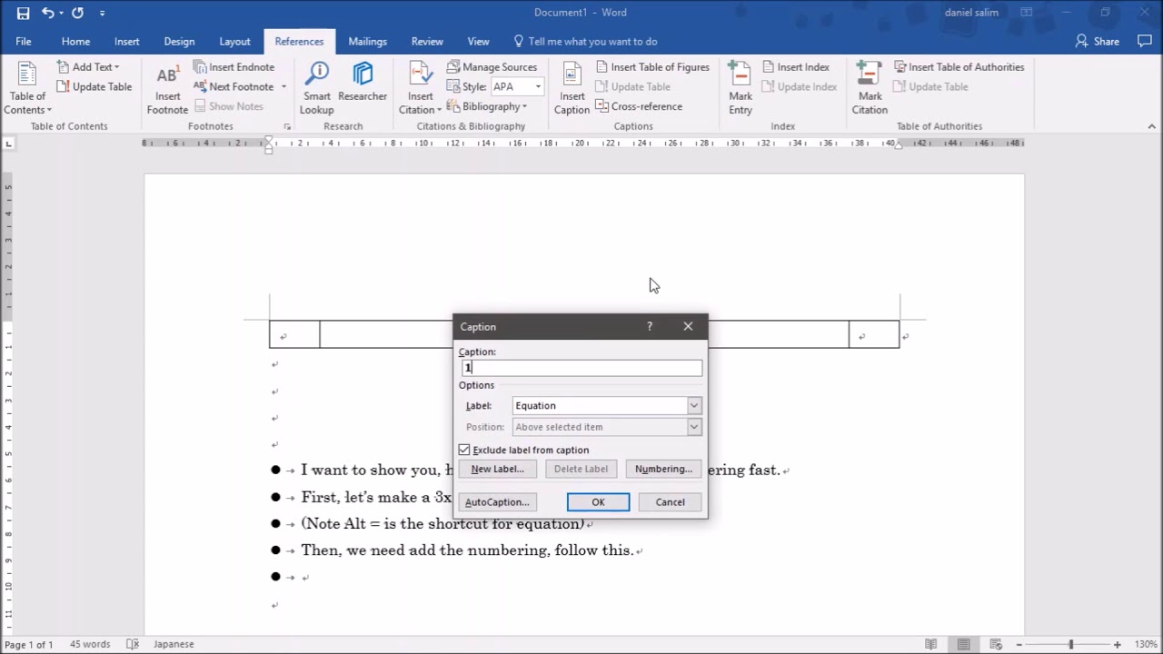 A Fast Way To Write Equation With Number In Microsoft Word YouTube A Fast Way To Write Equation With Number In Microsoft Word YouTube
