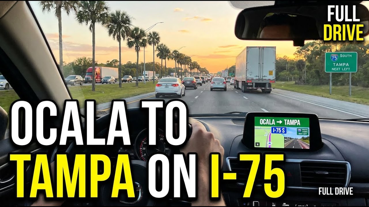 Driving on Interstate 75 from Ocala, Florida to Tampa - YouTube