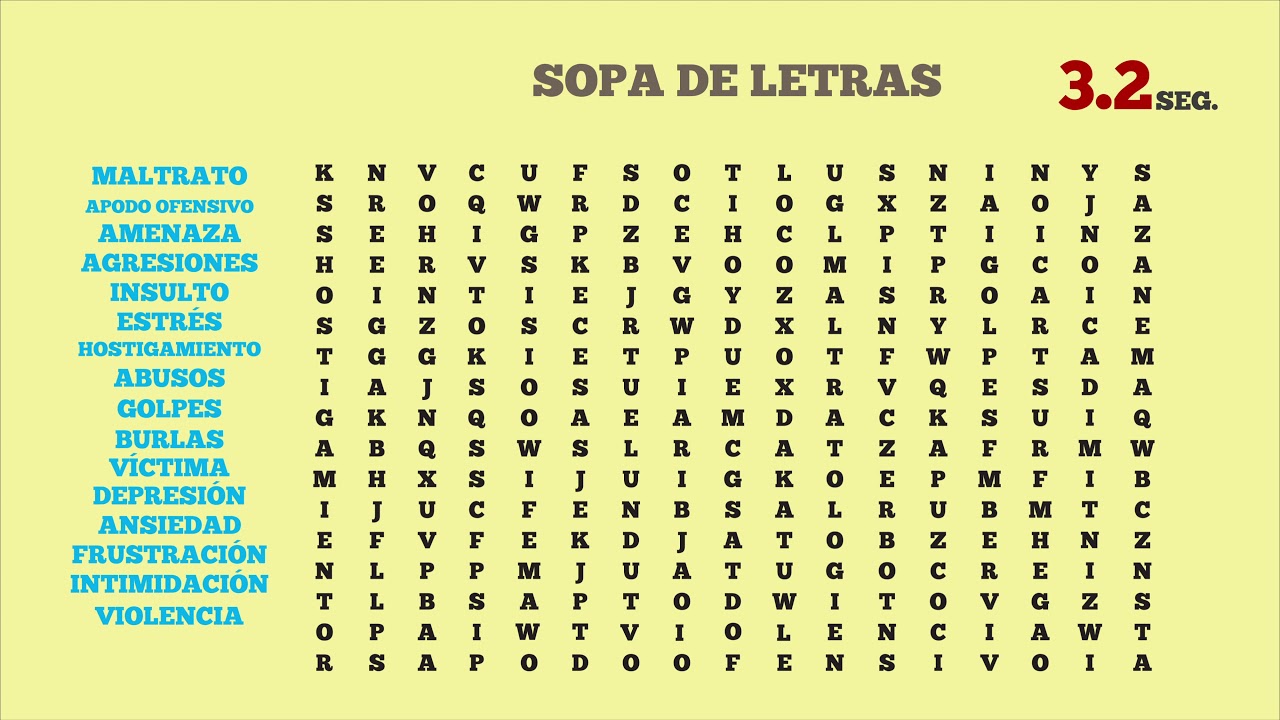 Comp 10 Sopa de letras Violencia - YouTube
