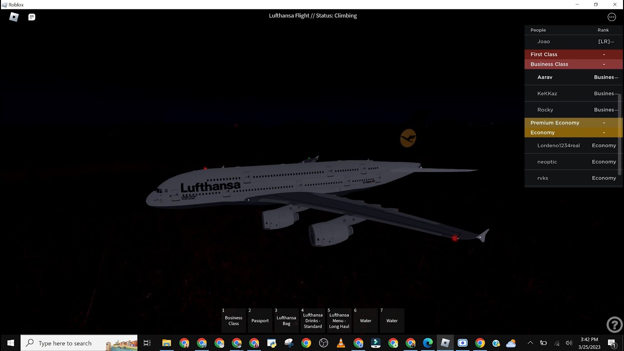 Roblox Lufthansa Full Flight Airbus a380-800 (Business) Munich to ...