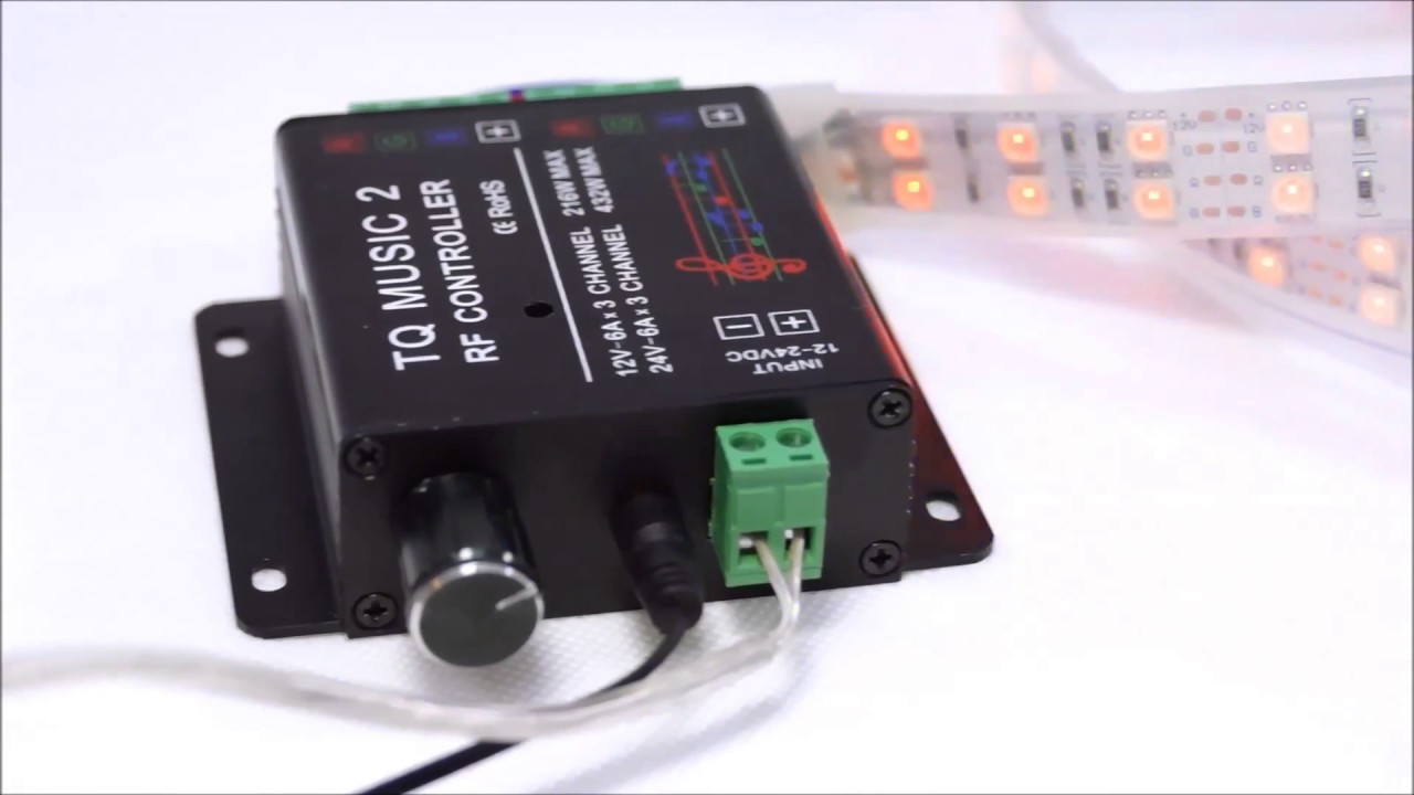 NUOVO TQ MUSIC 2 DC12 24V 18A RGB Controller Telecomando RF Sensibilità ...
