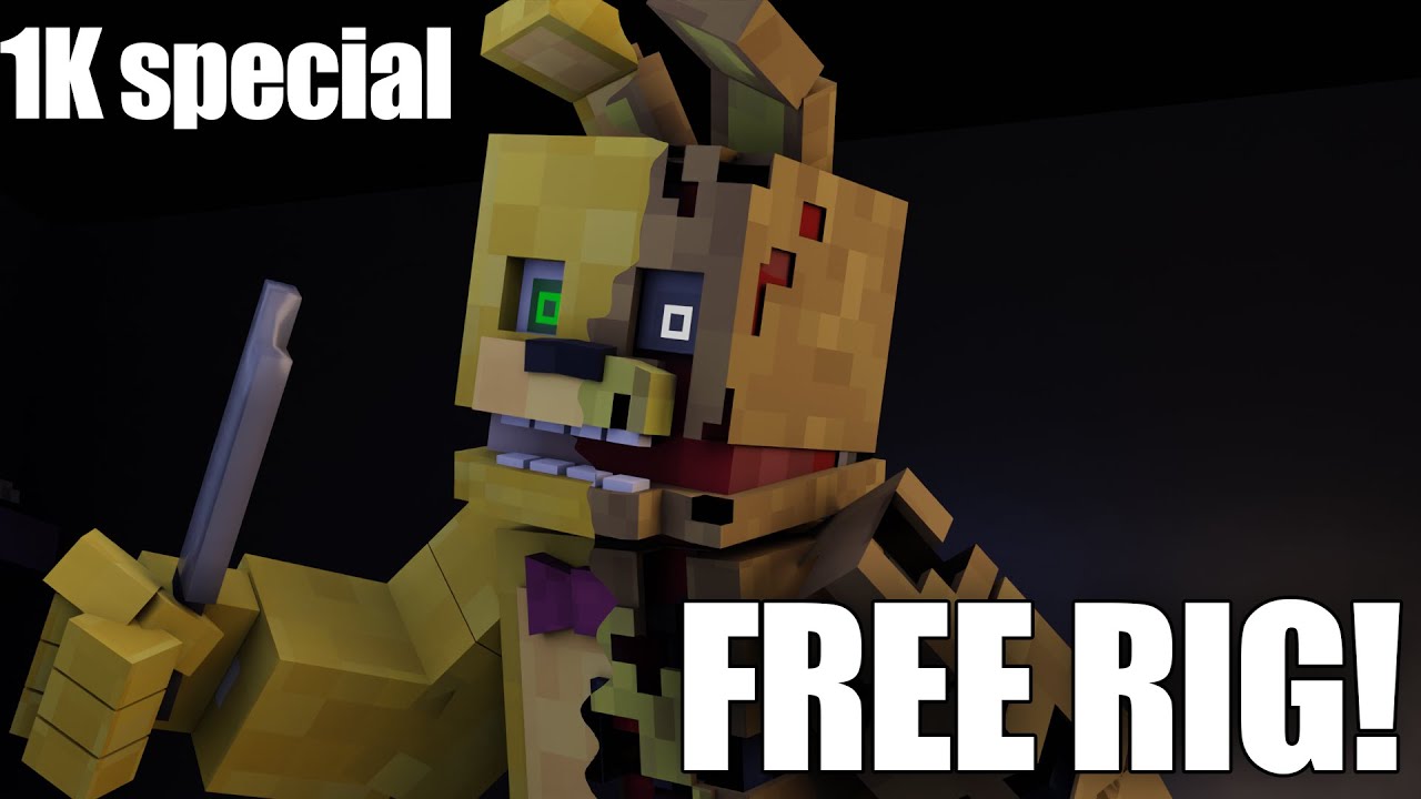 1K Special | FREE Springtrap/SpringBonnie MC Blender Rig! - YouTube