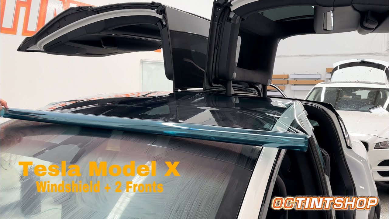 Tinting the massive Tesla Model X Windshield! | Irvine, California # ...