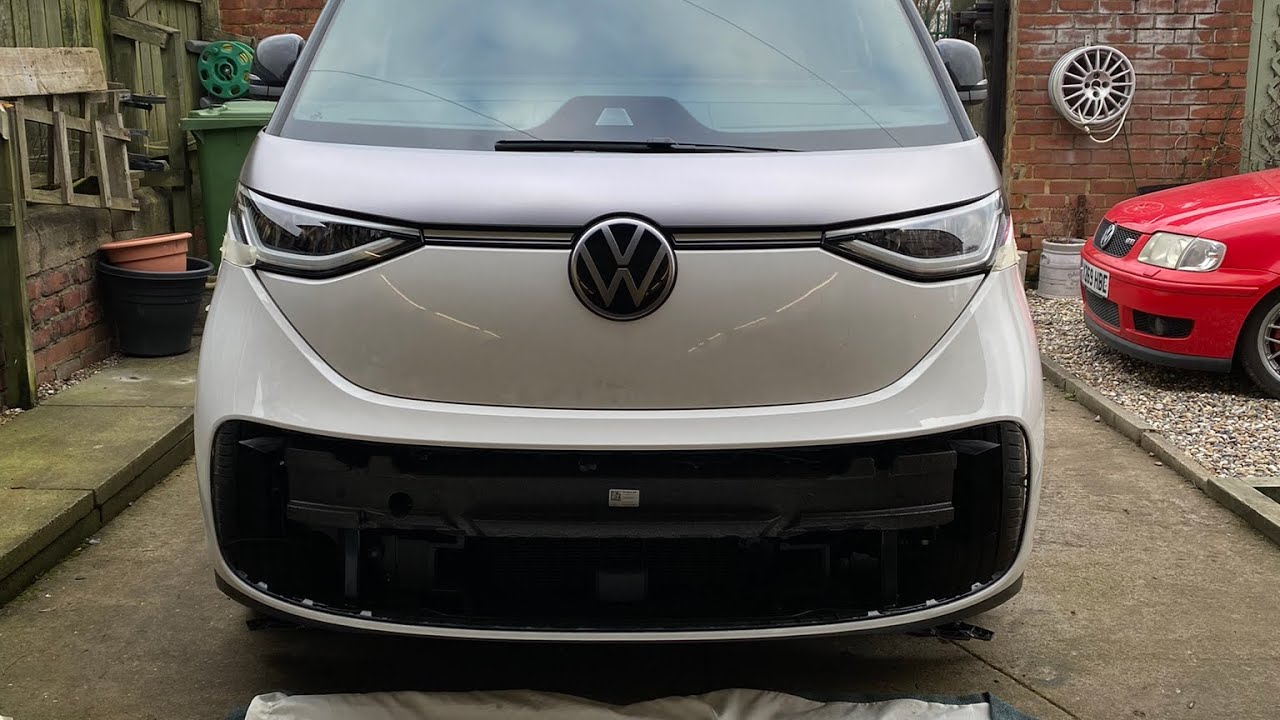 VW ID BUZZ front panel , headlight , suspension removal - YouTube