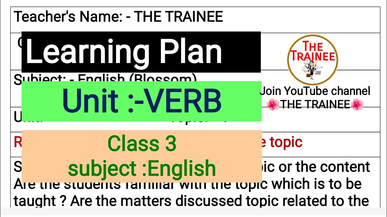 Learning Plan english Verb - YouTube