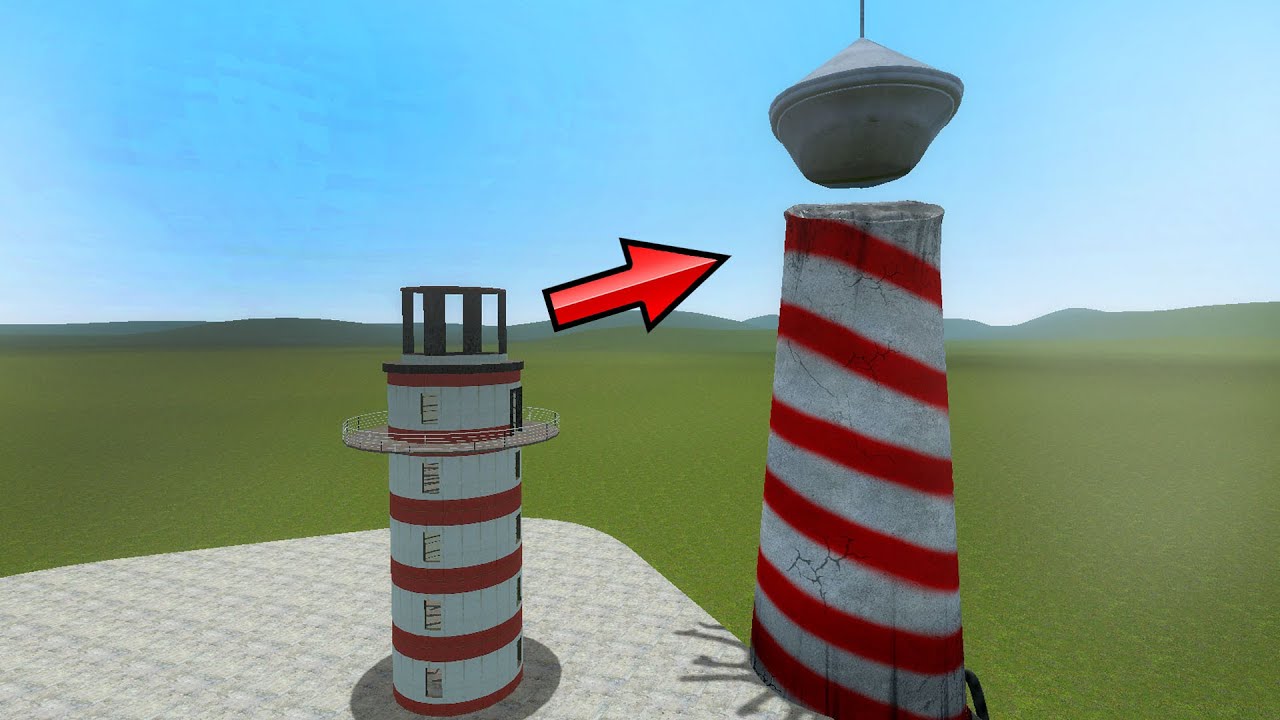 lighthouse turn into lighthouse monster ! real and realistic! garry's ...
