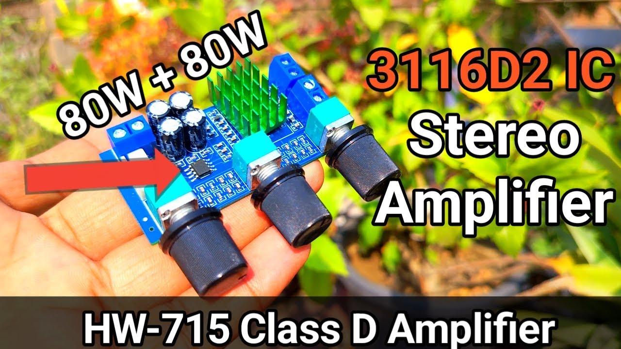 80+80 Watt Class D Amplifier || HW-715 ClassD Audio board full review ...