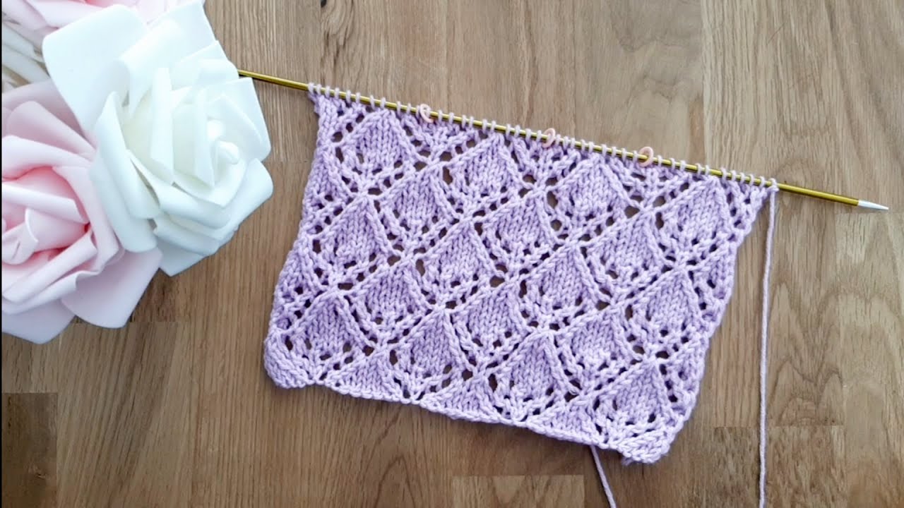 Motivo traforato a maglia n° 189 / Knitted pattern stitch / Punto a dos ...