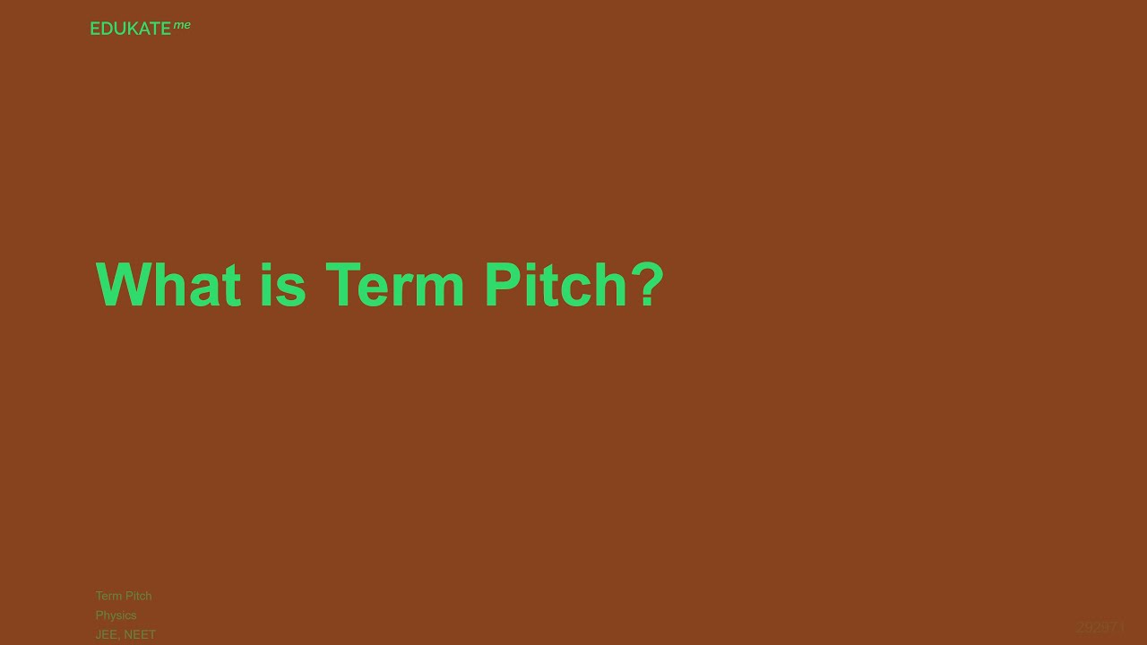 What is Term Pitch? - YouTube
