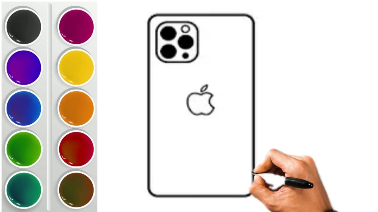 How to Draw a Cute iPhone 15 Step by step Follow Along video for KIDS ...