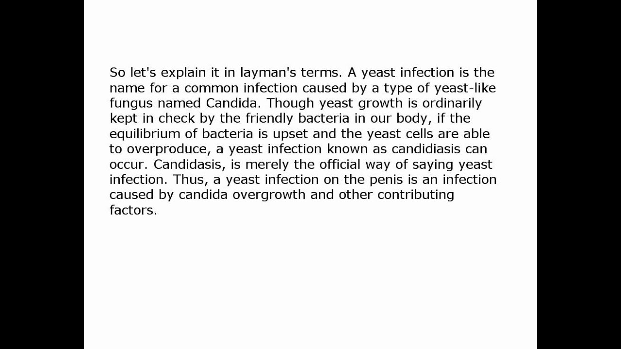Penis Yeast Infection How To Treat A Male Genital Yeast Infection Mp4