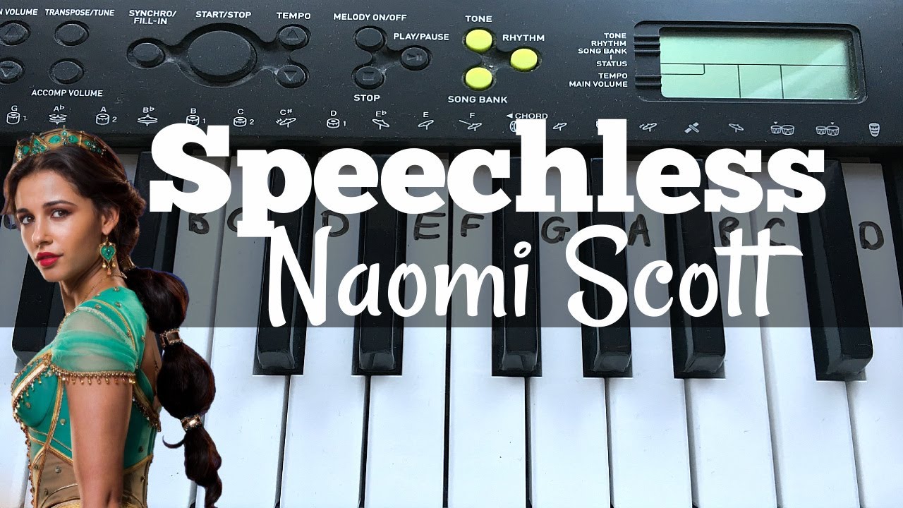Speechless - Naomi Scott from Aladdin | Easy Keyboard Tutorial With ...
