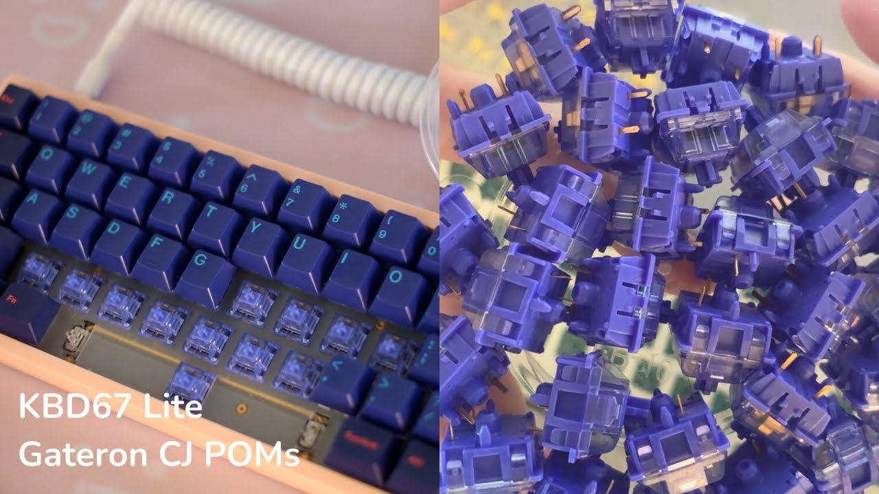 Gateron CJ POM Switches on KBD67 Lite Typing Sound Test - YouTube