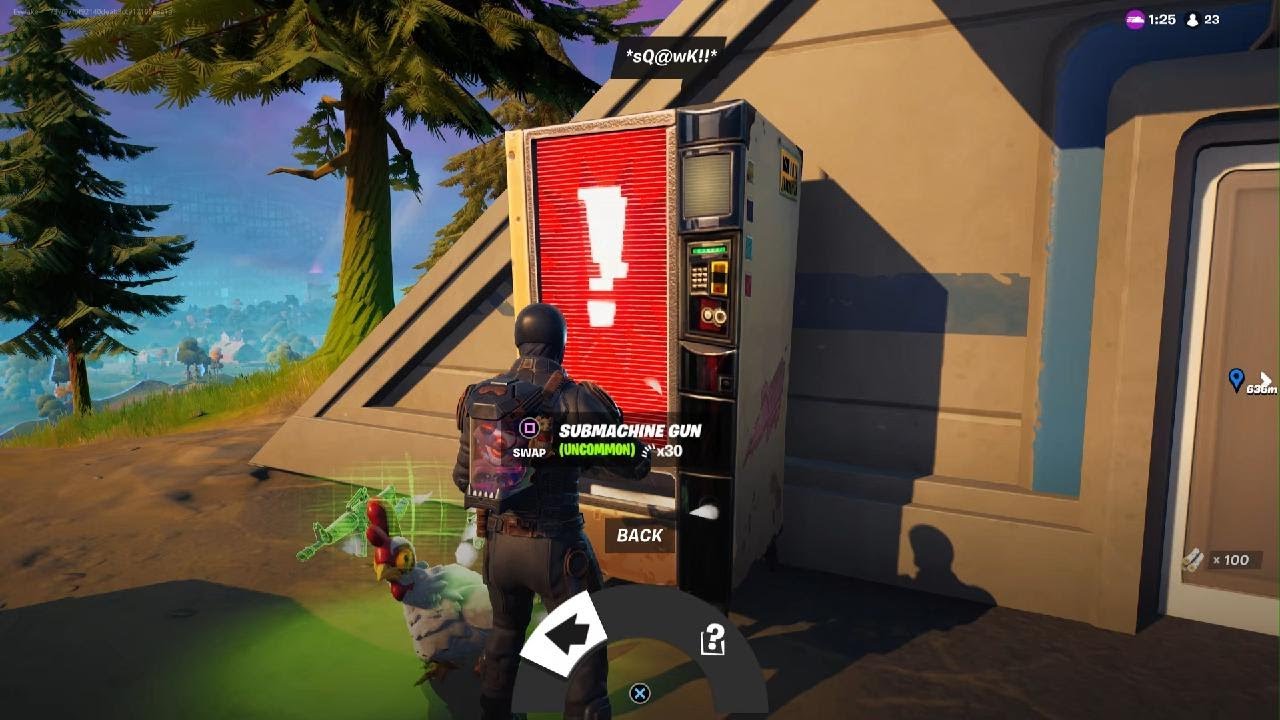 Fortnite Getting a Chicken From a Broken Vending Machine - YouTube