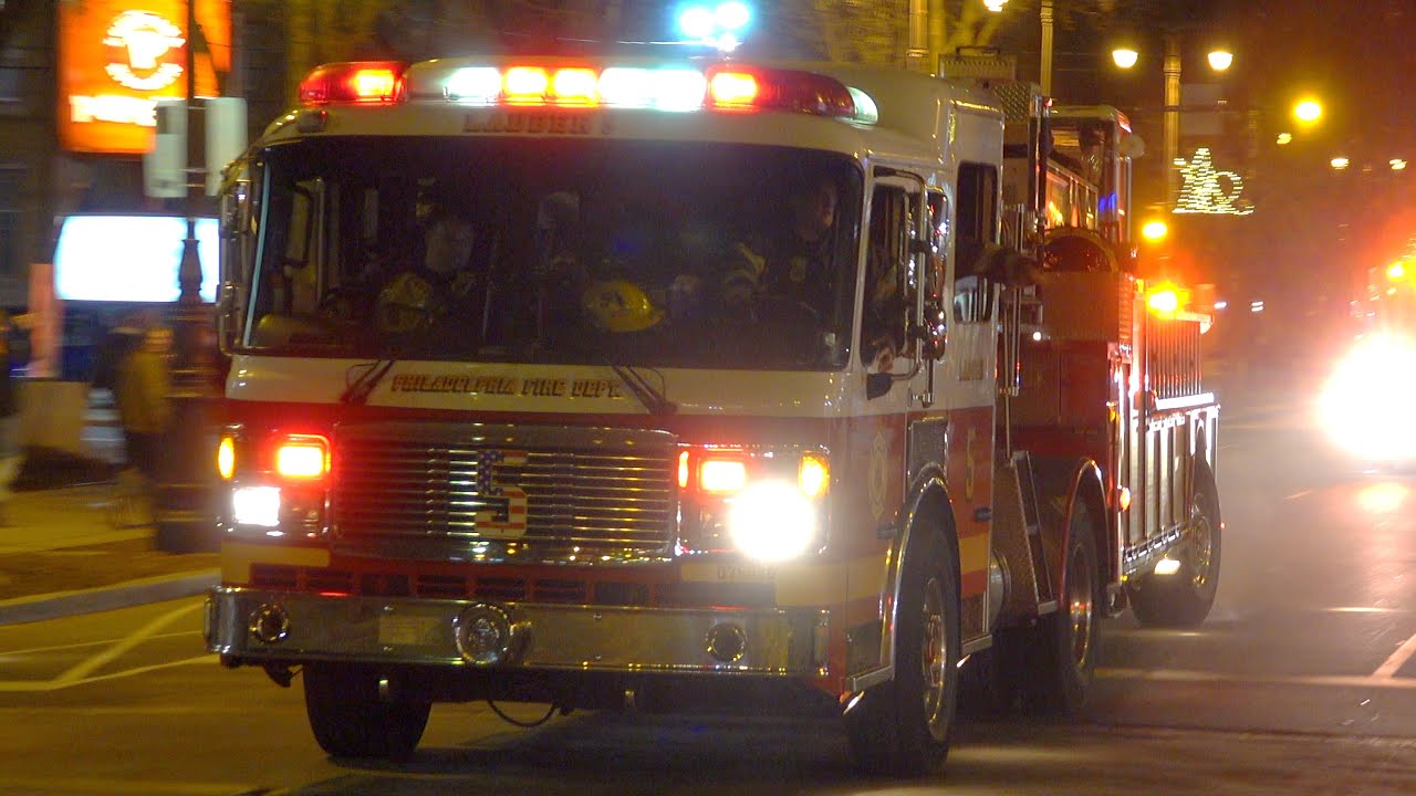 Philadelphia Fire Department Engine 1, Ladder 5 & Medic 35 Responding ...