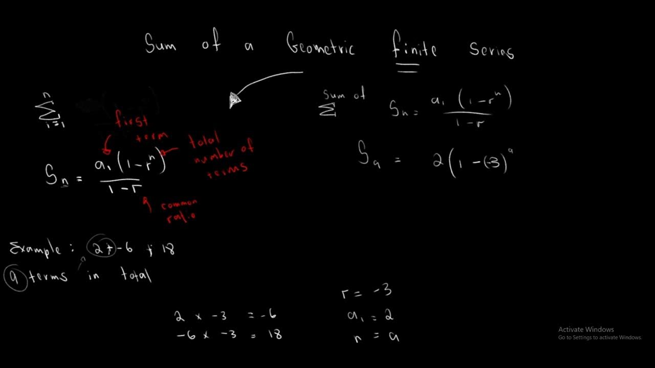 sum of geometric series class 10 - YouTube