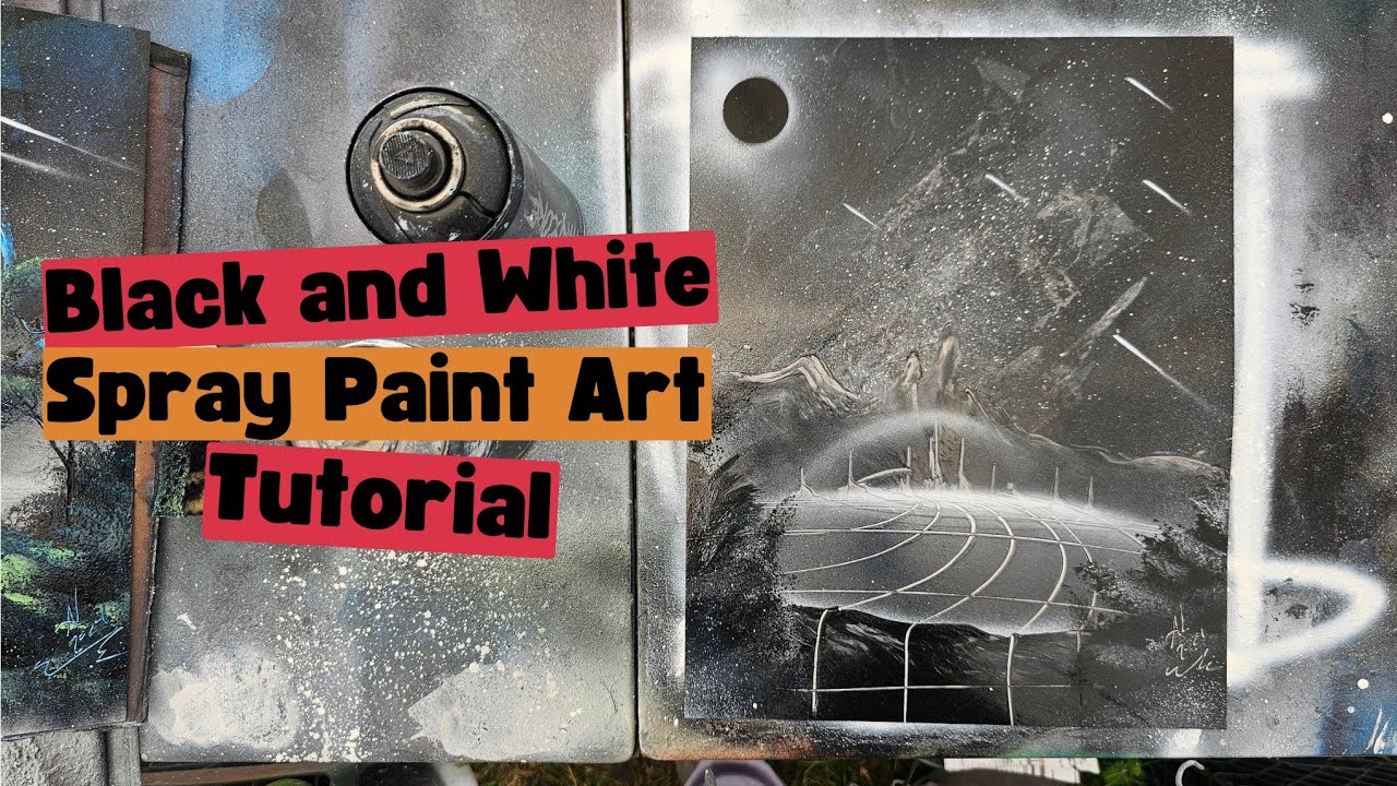 Black and White Sci Fi Nature Spray Paint Art Tutorial | Yip-Yap ...