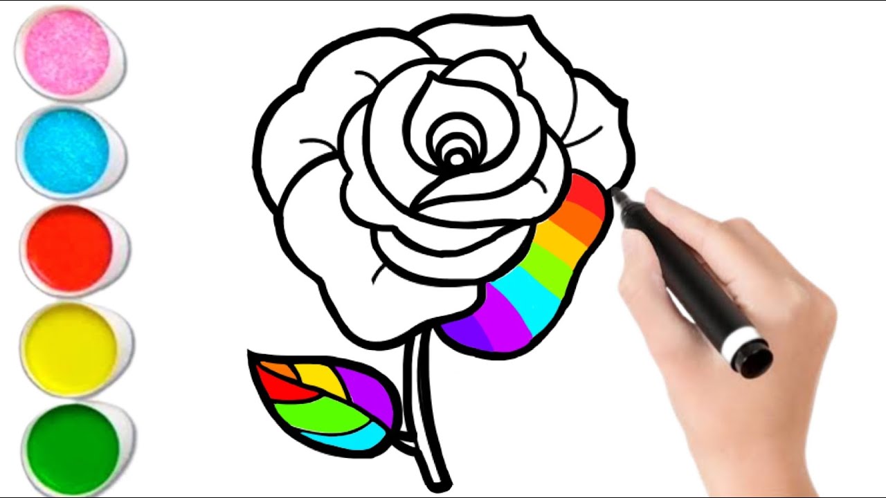 How to draw Rose 🌹 rainbow 🌈 - YouTube