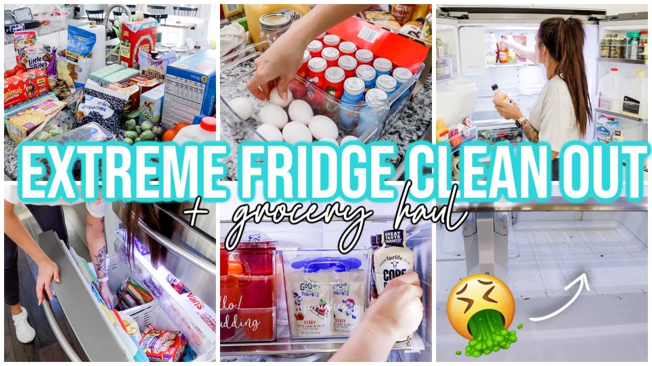 EXTREME FRIDGE CLEAN OUT & ORGANIZATION + GROCERY HAUL | MORE WITH ...