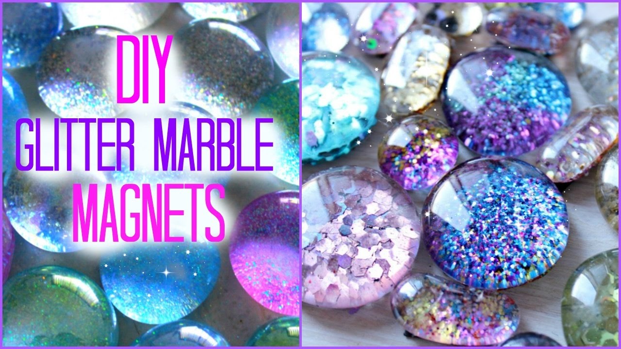 DIY Glitter Marble Magnets - YouTube