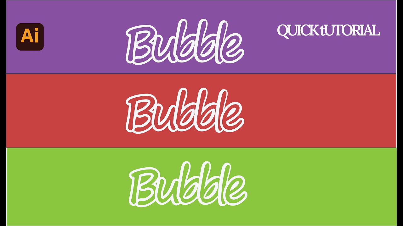 How to Create Stylish Bubble Text in Adobe Illustrator | Step-by-Step ...