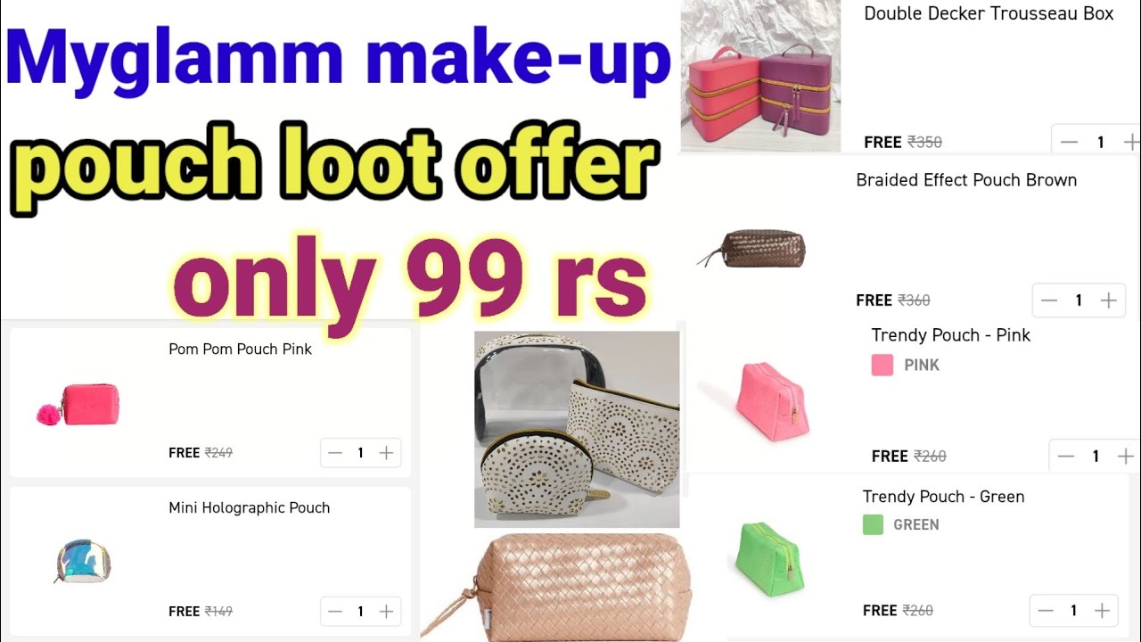Myglamm makeup pouch loot offer 💥| Myglamm double decker trousseau box ...