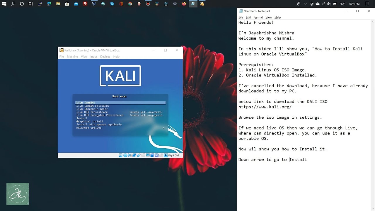 Kali Linux Installation on Oracle VirtualBox - YouTube