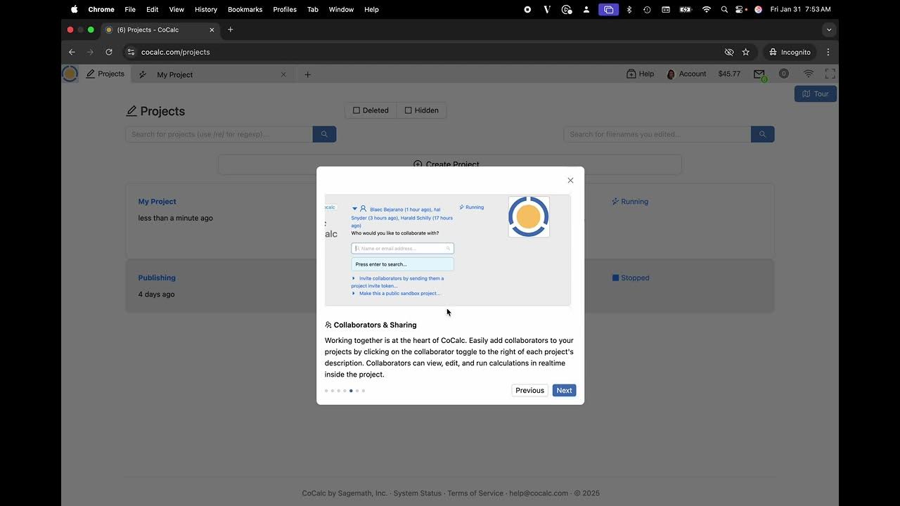 CoCalc Project Page Overview - YouTube
