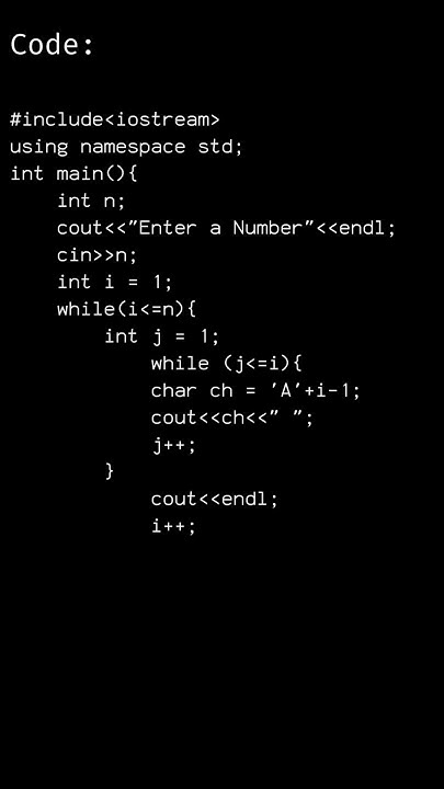 Alphabets in Triangular Increasing Order | Pattern Solving Question #cppprogramming - YouTube