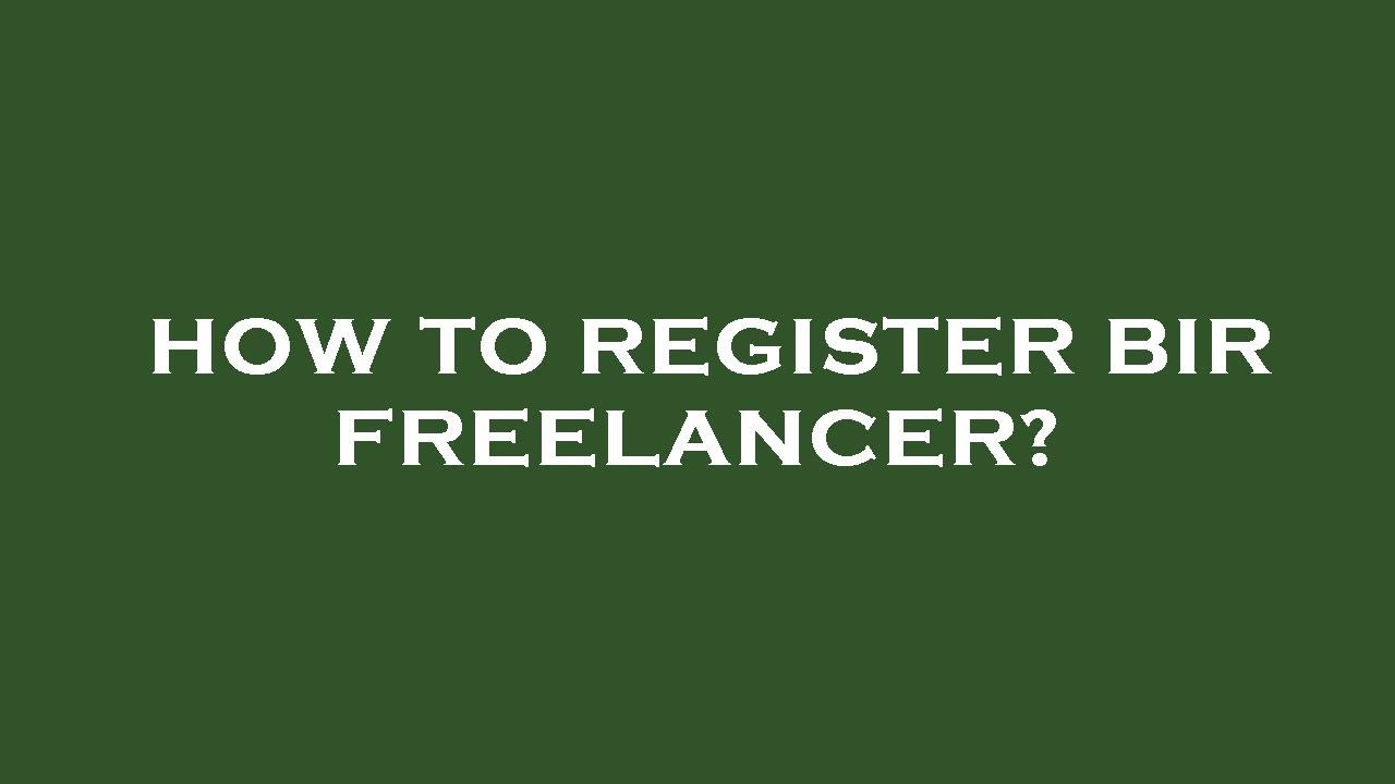 How to register bir freelancer? - YouTube