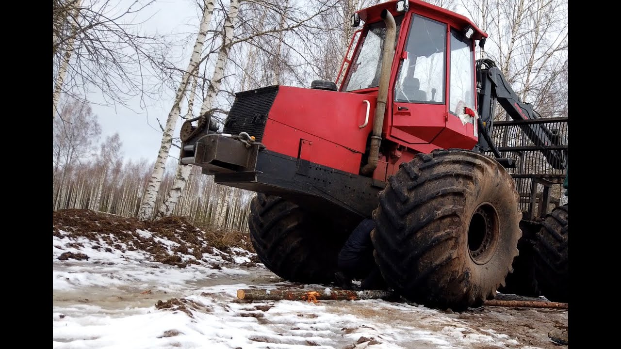 Homemade forwarder-nolauza riteņu skrūves,broke the wheel bolts,сломал ...