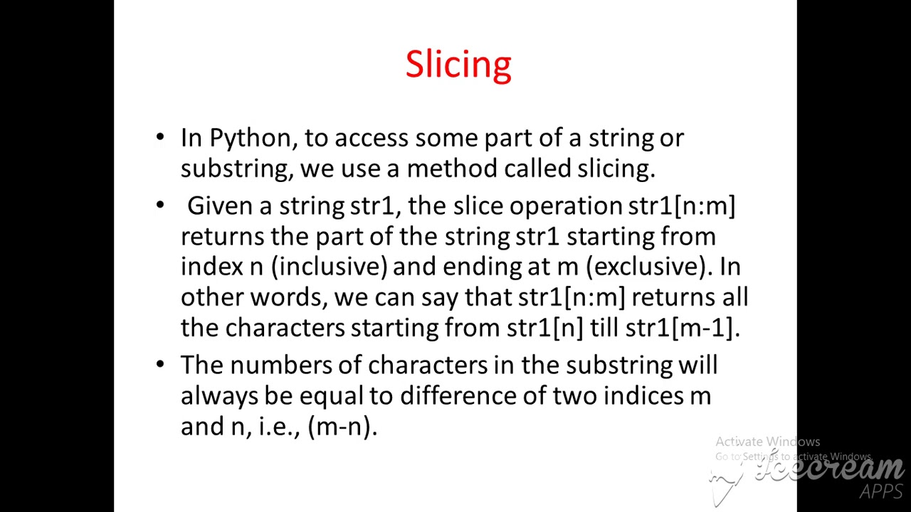 String slicing operation in Python - YouTube