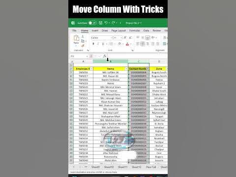 Move Column With Excel Tricks #excelbangla #exceltech #excelfunction - YouTube