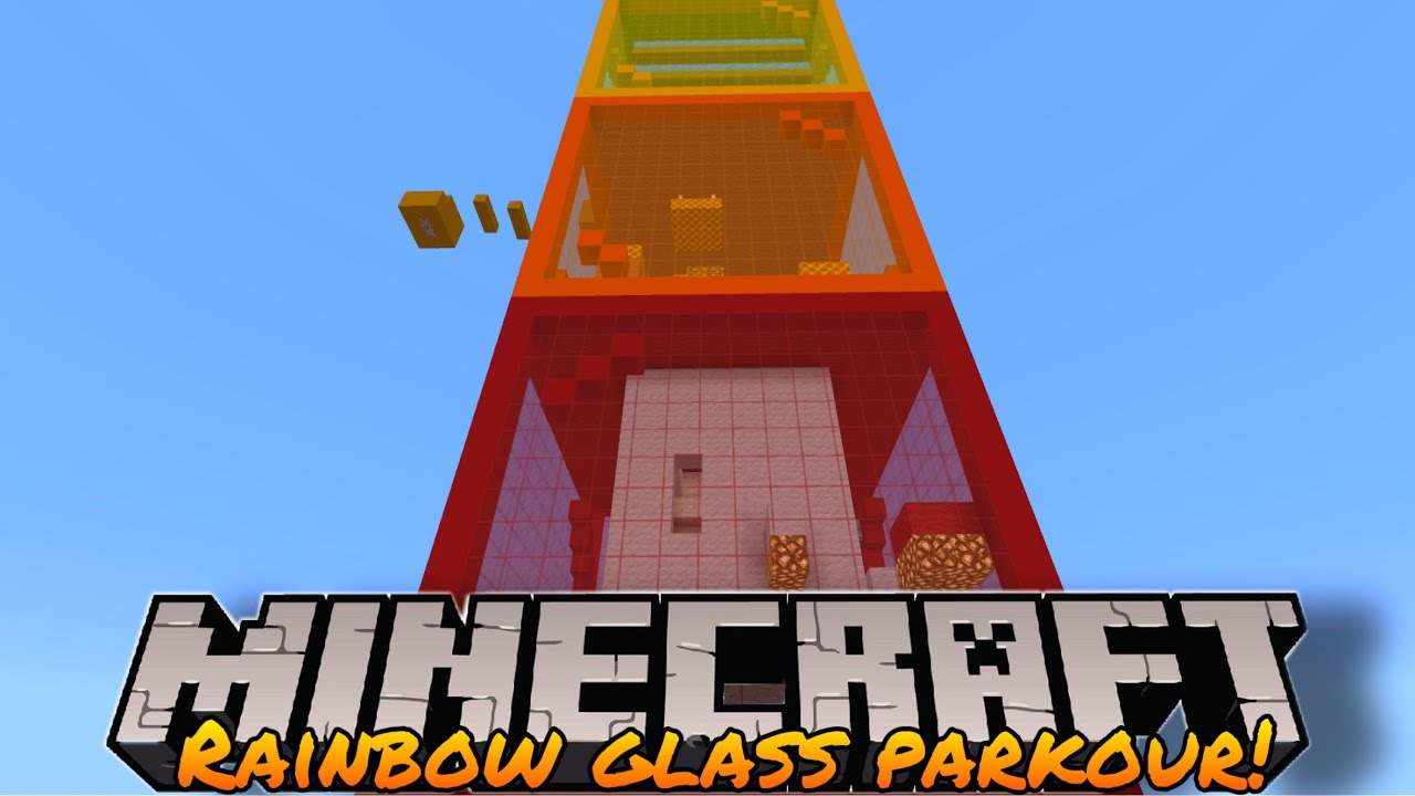 Minecraft RAINBOW GLASS PARKOUR! (Super Fun!!) w/ Lewis - YouTube