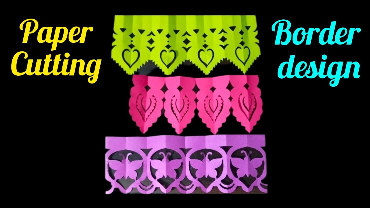 3 paper cutting border design decoration ideas. - YouTube