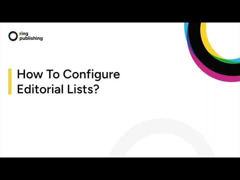 How to configure Editorial Lists in Ring Publishing? - YouTube