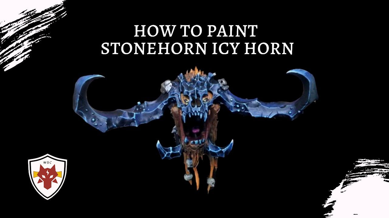 How To Paint Stonehorn's Horn - 如何塗裝Stonehorn犄角 - wsc_miniature - YouTube