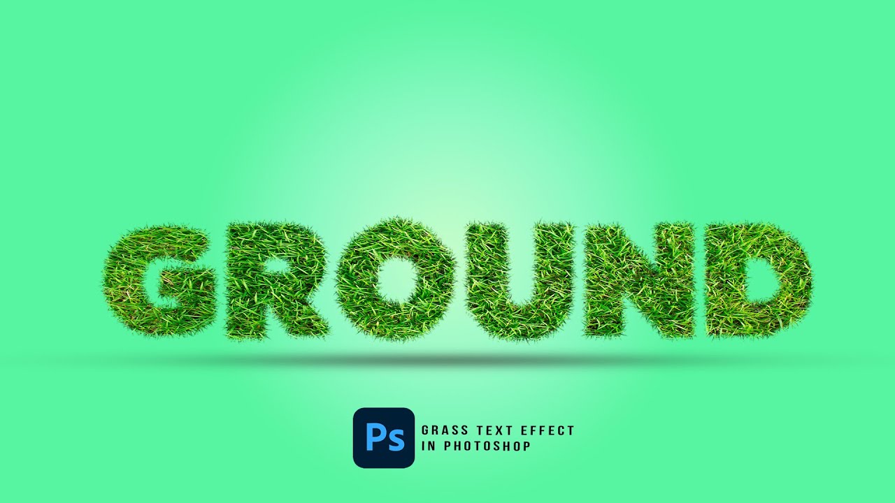How to Create Grass Text Effect in Adobe Photoshop | Grass Texture ...