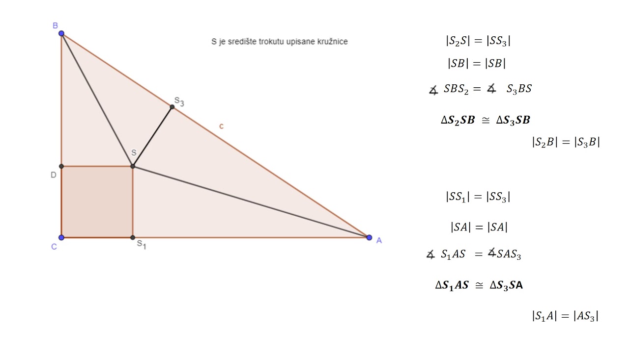 Polumjer pravokutnom trokutu upisane kružniceSzZ - YouTube