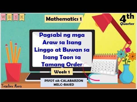Pagsabi ng mga Araw sa Isang Linggo at Buwan sa Isang Taon sa Tamang ...