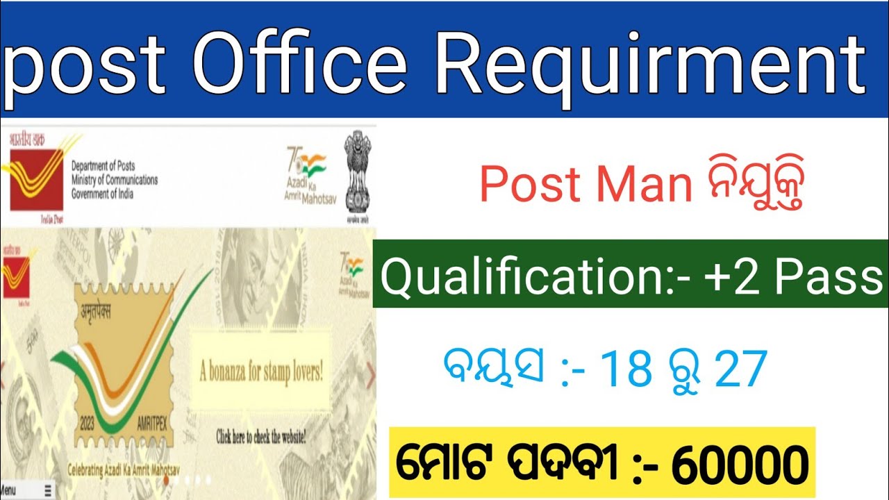 Post Office Requirment Official Update // Qualification +2 Pass//Post ...