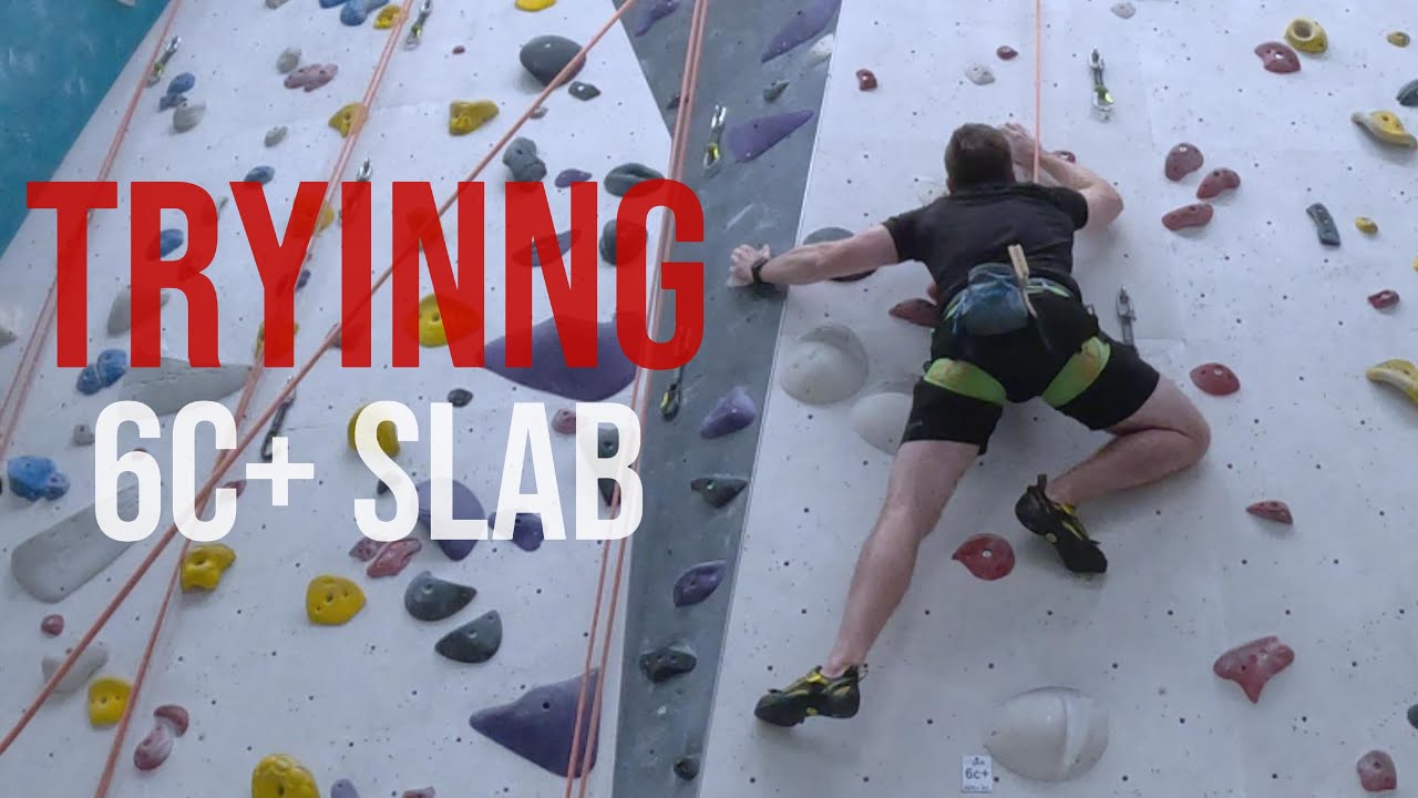 6c+ slab top rope project - way too hard for me! - YouTube
