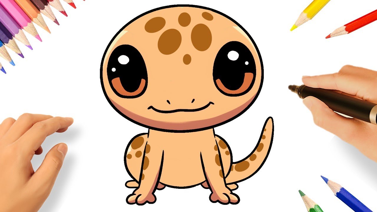 HOW TO DRAW A CUTE LIZARD KAWAII 🦎 - YouTube