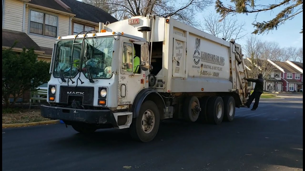 EnviroGreen - Mack MR Heil Powertrak rear loader garbage truck - YouTube