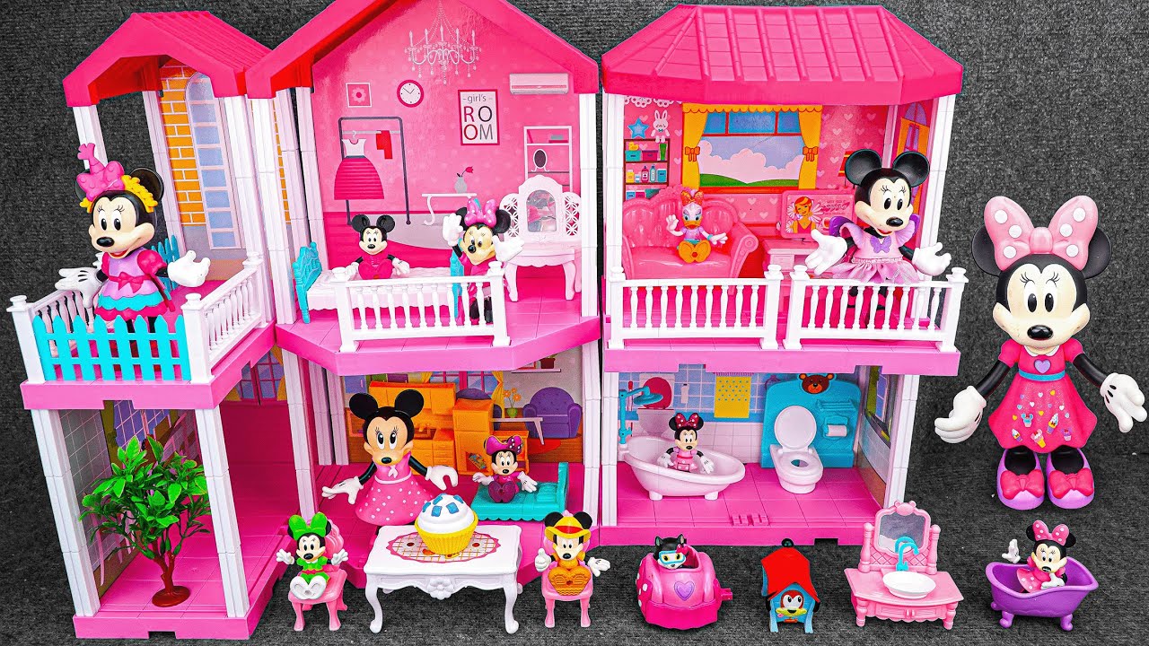 71 Minutes Satisfying with Unboxing Cute Pink Doll House Furniture Toys ...